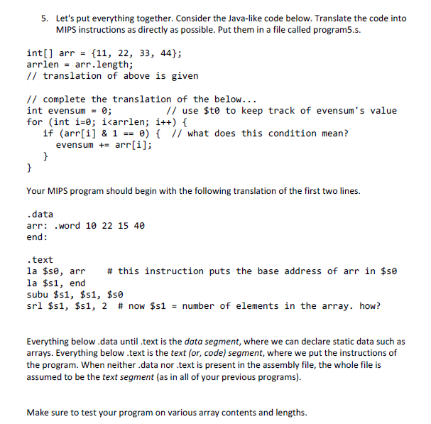 Solved 5. Let's put everything together. Consider the | Chegg.com