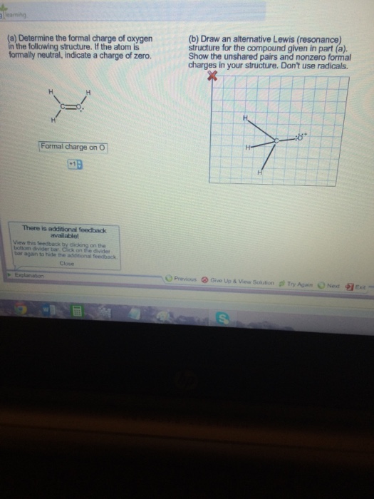 Solved a) Determine the formal charge of oxygen the | Chegg.com