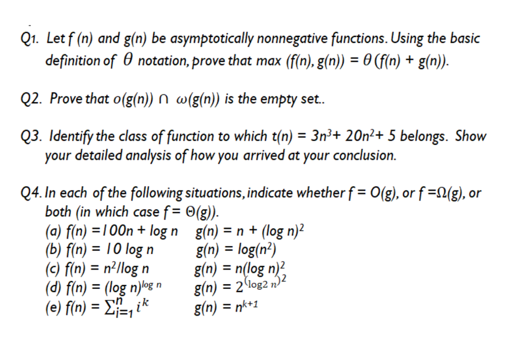 Solved 1. Let f (n) and g(n) be asymptotically nonnegative | Chegg.com