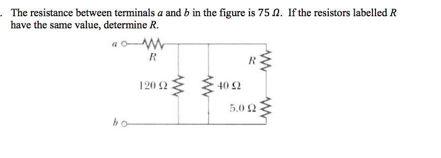 Solved The resistance between terminals a and b in the | Chegg.com