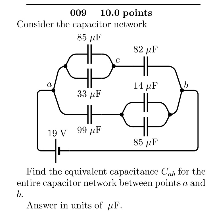 Solved Consider the capacitor network Find the equivalent | Chegg.com