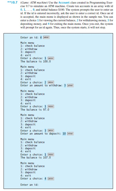Solved Use the Account class created in Programming Exercise | Chegg.com