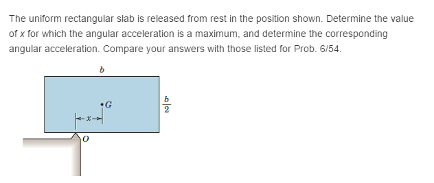 Solved The uniform rectangular slab is released from rest in | Chegg.com