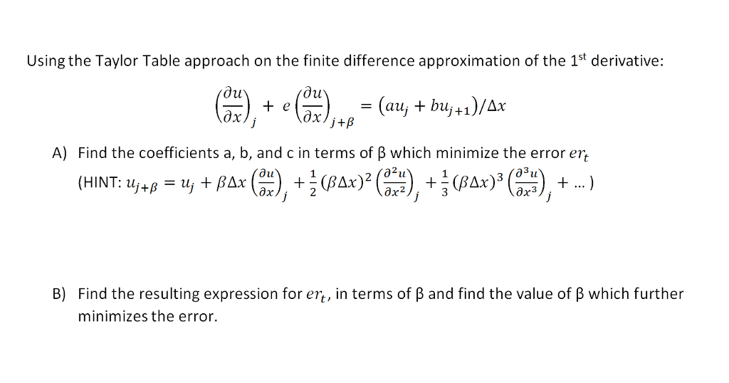 Using the Taylor Table approach on the finite | Chegg.com