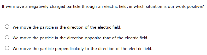 Solved If we move a negatively charged particle through an | Chegg.com