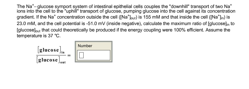 Solved The Na –glucose symport system of intestinal | Chegg.com