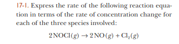 Solved 17-1. Express the rate of the following reaction | Chegg.com