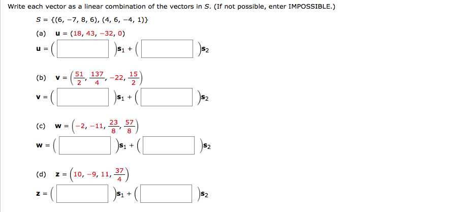 Solved Write each vector as a linear combination of the | Chegg.com