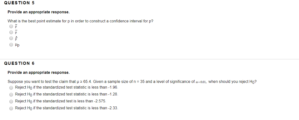 Solved Question 5 Provide An Appropriate Response What Is