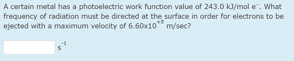 Solved A certain metal has a photoelectric work function | Chegg.com