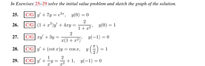 Solved In Exercises 25-29 solve the initial value problem | Chegg.com