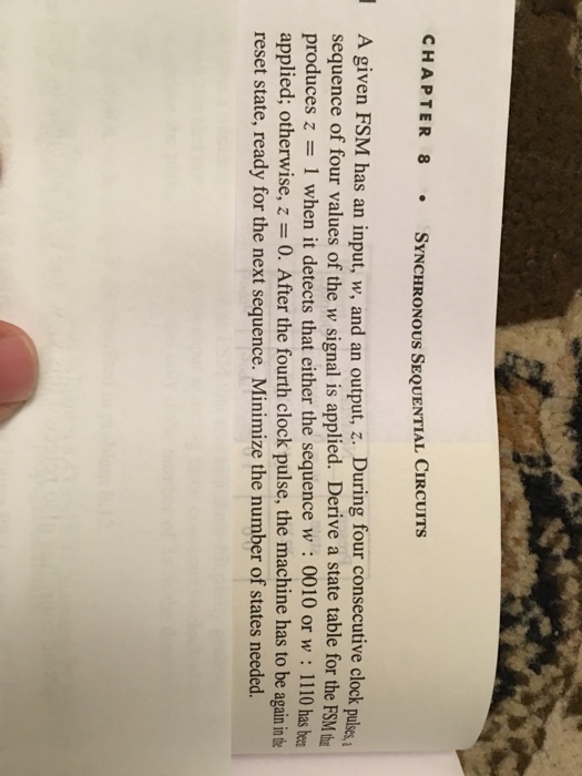 Solved A given FSM has an input, w, and an output, z. During | Chegg.com