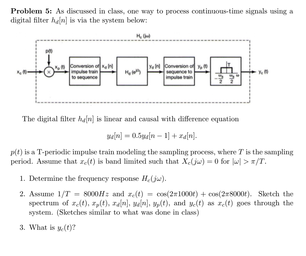 Solved Problem 5: As discussed in class, one way to process | Chegg.com