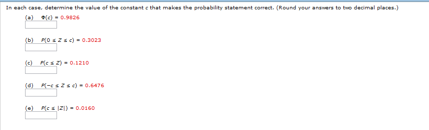 Solved In each case, determine the value of the constant c | Chegg.com
