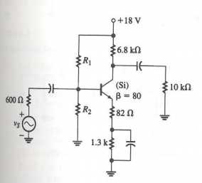 Solved For the amplifier in figure, find the value of R1 and | Chegg.com