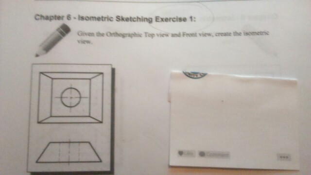 Solved Given the Orthographic Top view and Front view, | Chegg.com