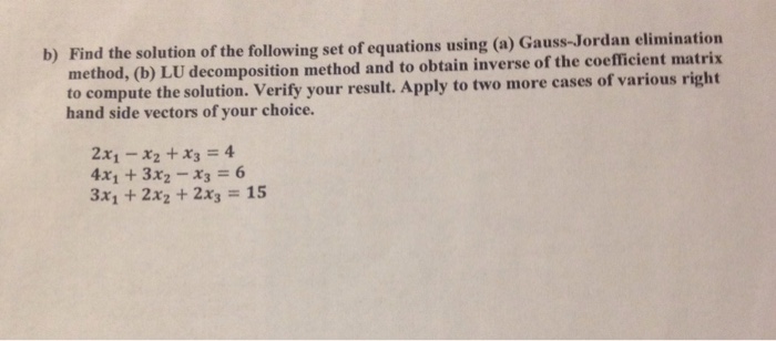 Solved Find the solution of the following set of equations | Chegg.com