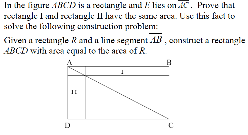 Solved In the figure ABCD is a rectangle and E lies on AC. | Chegg.com