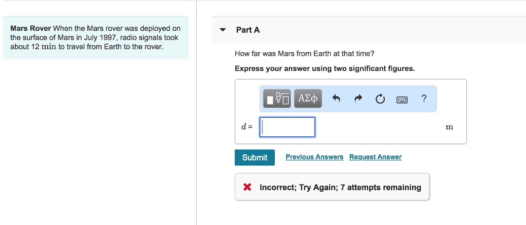 Solved Mars Rover When the Mars rover was deployed on the | Chegg.com