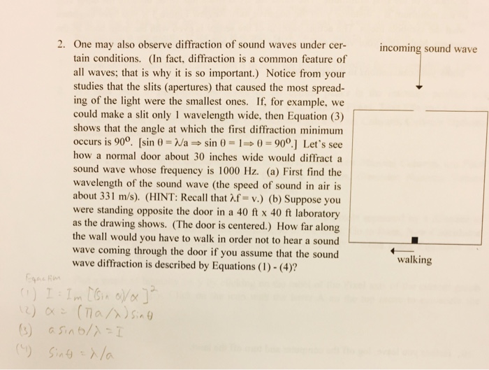 One may also observe diffraction of sound waves under | Chegg.com