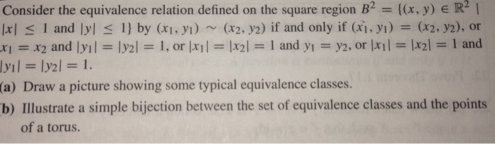 Consider the equivalence relation defined on the | Chegg.com