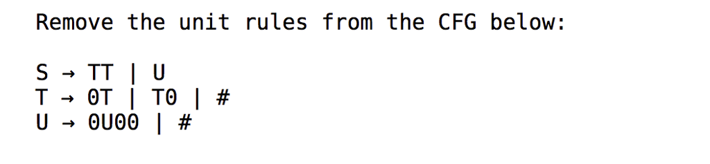 Solved 4) Remove the unit rules from the CFG below: S → | Chegg.com