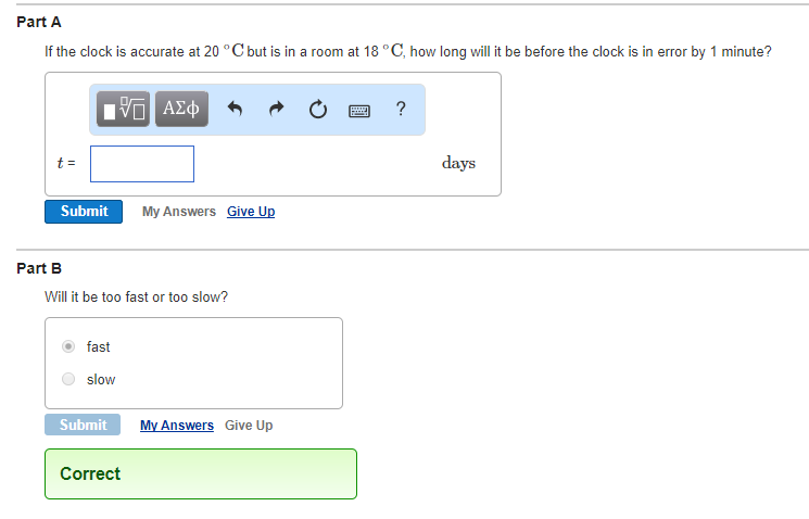 Solved Problem 17.70 The timekeeping of an old clock is | Chegg.com