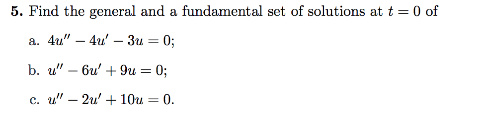 Solved 5. Find the general and a fundamental set of | Chegg.com