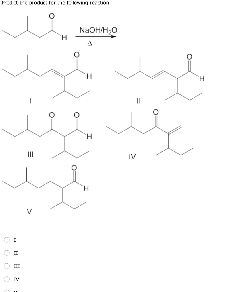 Solved Predict the product for the following reaction. | Chegg.com