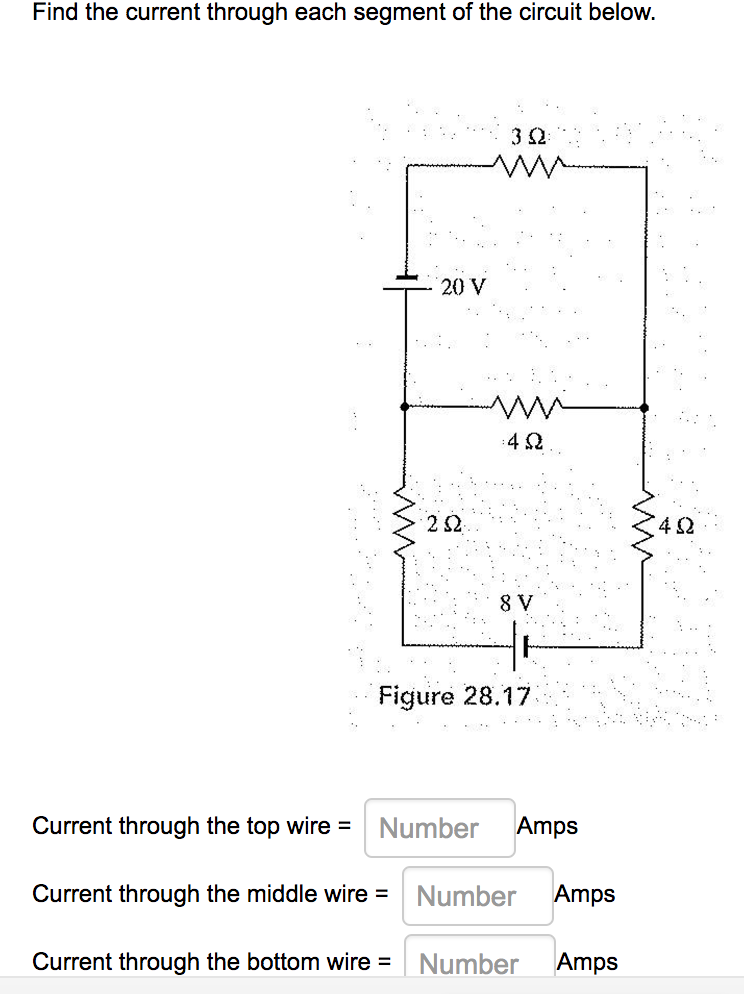 Solved Find the current through each segment of the circuit | Chegg.com