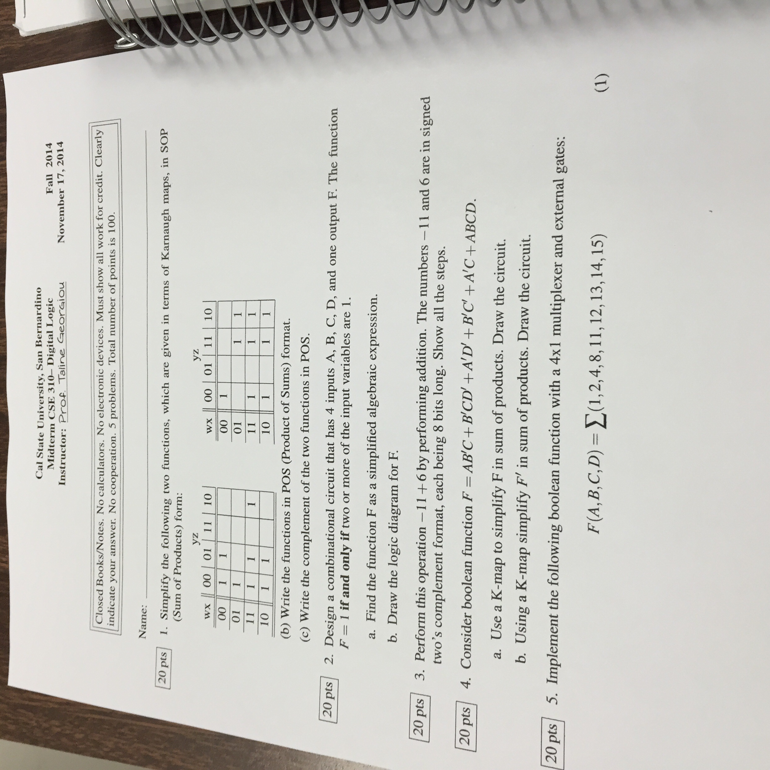 Solved Help digital logic | Chegg.com