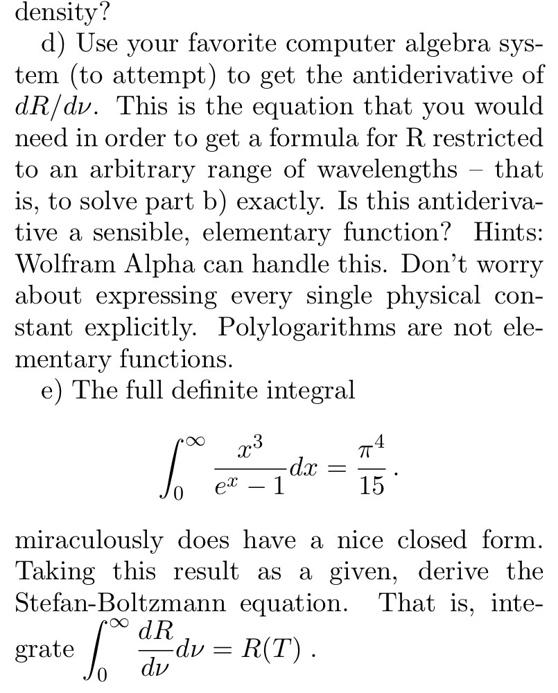 The exact Planck distribution for thermal radiation | Chegg.com