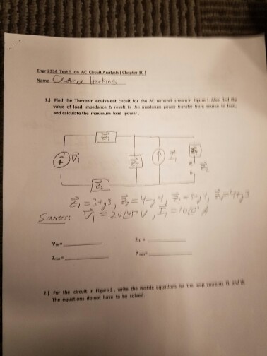Solved Find the Thevenin equivalent for the network shown | Chegg.com