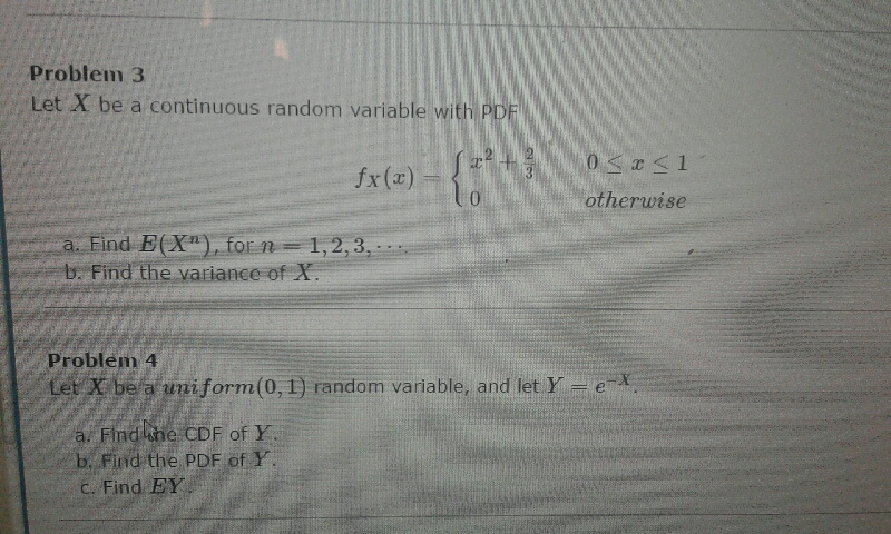 Solved How to solve for the 2 problems related to PDF and | Chegg.com