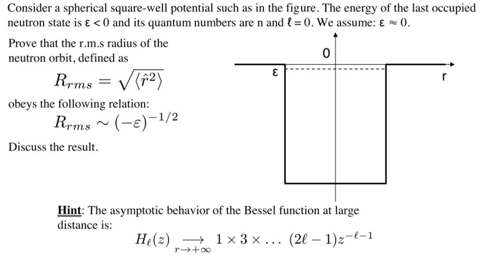 Solved Consider a spherical square-well potential such as in | Chegg.com