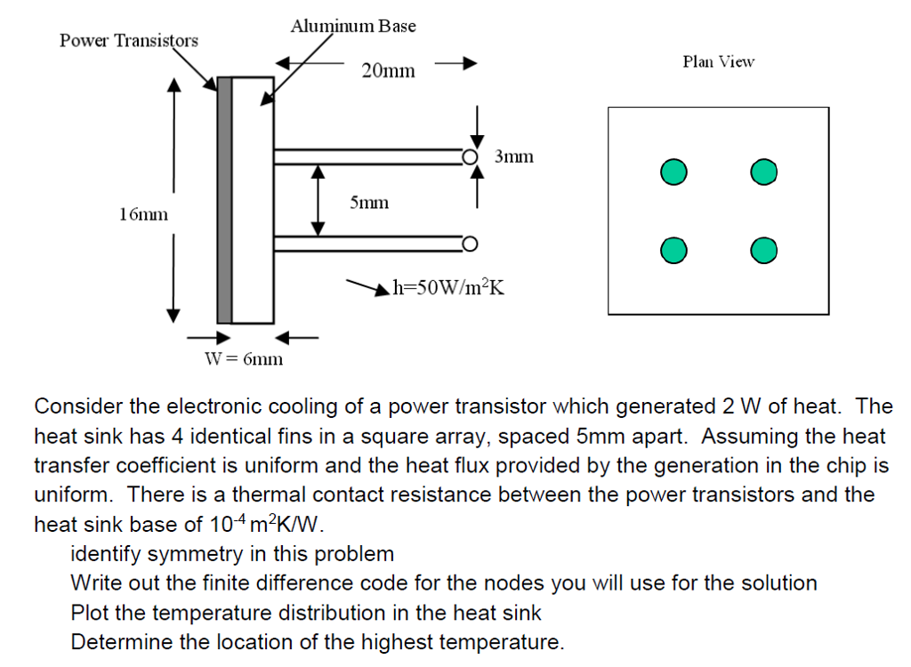 Consider the electronic cooling of a power | Chegg.com