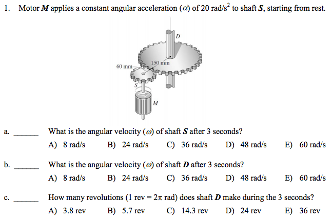 Solved Motor M applies a constant angular acceleration | Chegg.com