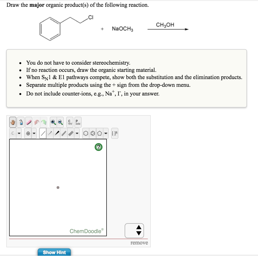 Solved Draw The Major Organic Product S Of The Following