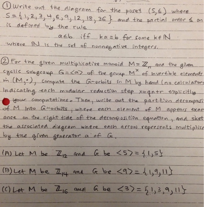 Solved Write out the diagram for the poset (s, less than or | Chegg.com