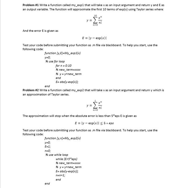Solved Problem 1 Write A Function Called My Expl That Will