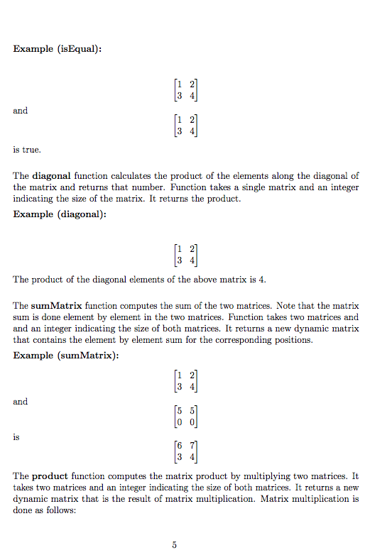 Solved 2. Matrix Utilities (matrix utils.c) A dynamic | Chegg.com