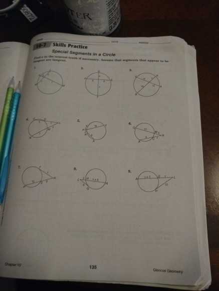 ER Skills Practice Special Segments in a Circle | Chegg.com