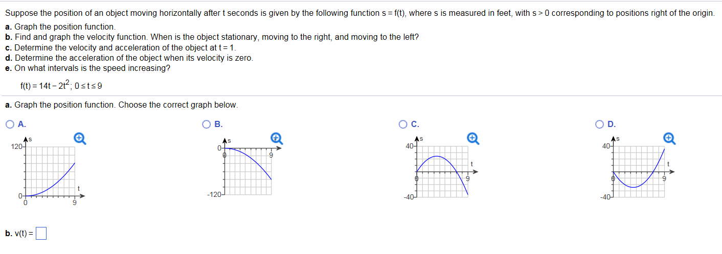 Solved Suppose The Position Of An Object Moving Horizontally