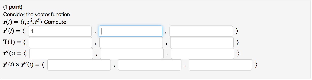 Solved Consider the vector function r(t) = (t, t^6, t^5) | Chegg.com