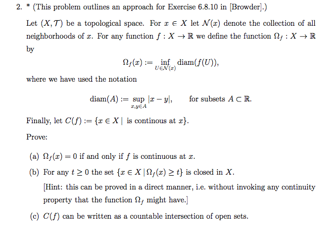 Solved Let X T Be A Topological Space For X X Let N X