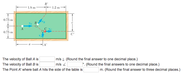 Solved In a game of billiards, ball A is given an initial | Chegg.com