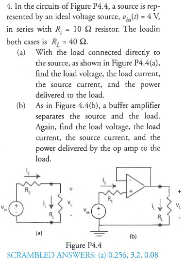 Solved 4. In the circuits of Figure P4.4, a source is | Chegg.com