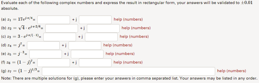 Solved Evaluate each of the following complex numbers and | Chegg.com