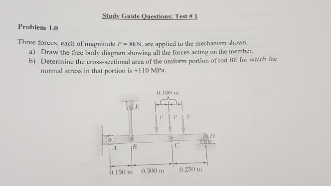 Solved Study Guide Questions: Test # 1 Problem 1.0 Three | Chegg.com