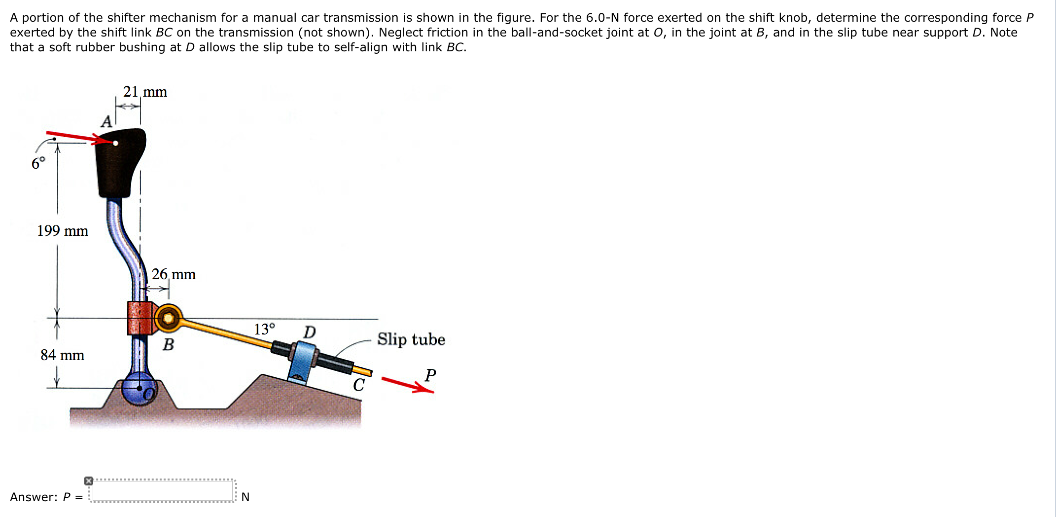 Solved A portion of the shifter mechanism for a manual car | Chegg.com